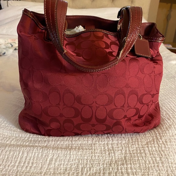 Coach | Bags | Coach Signature Print Buckle Handle Tote | Poshmark